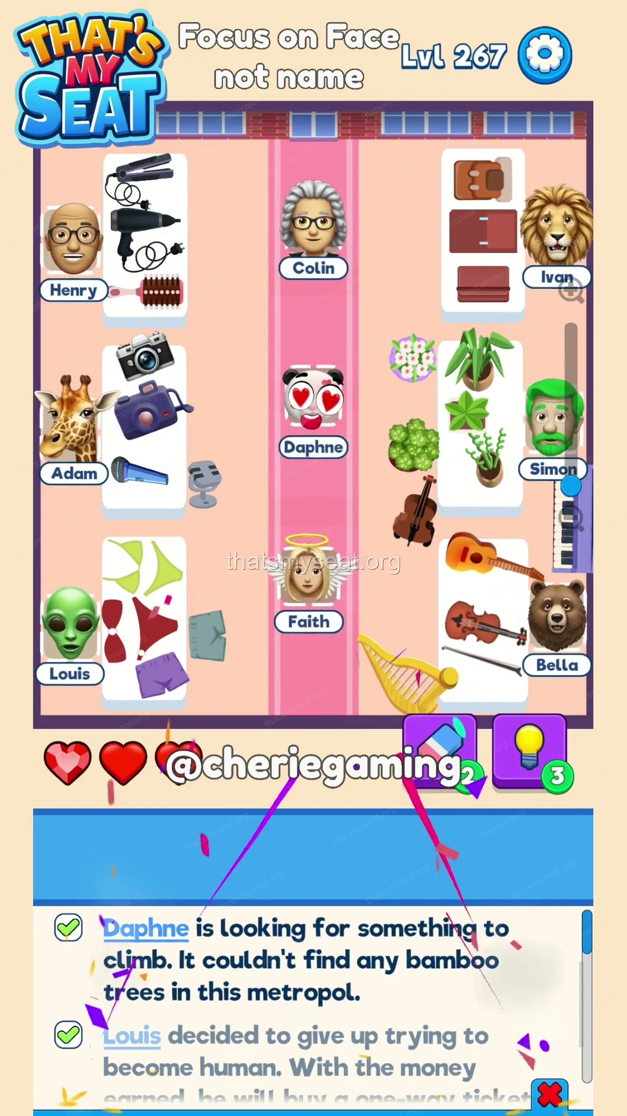 That's My Seat Level 267 Answer & Walkthrough Solution