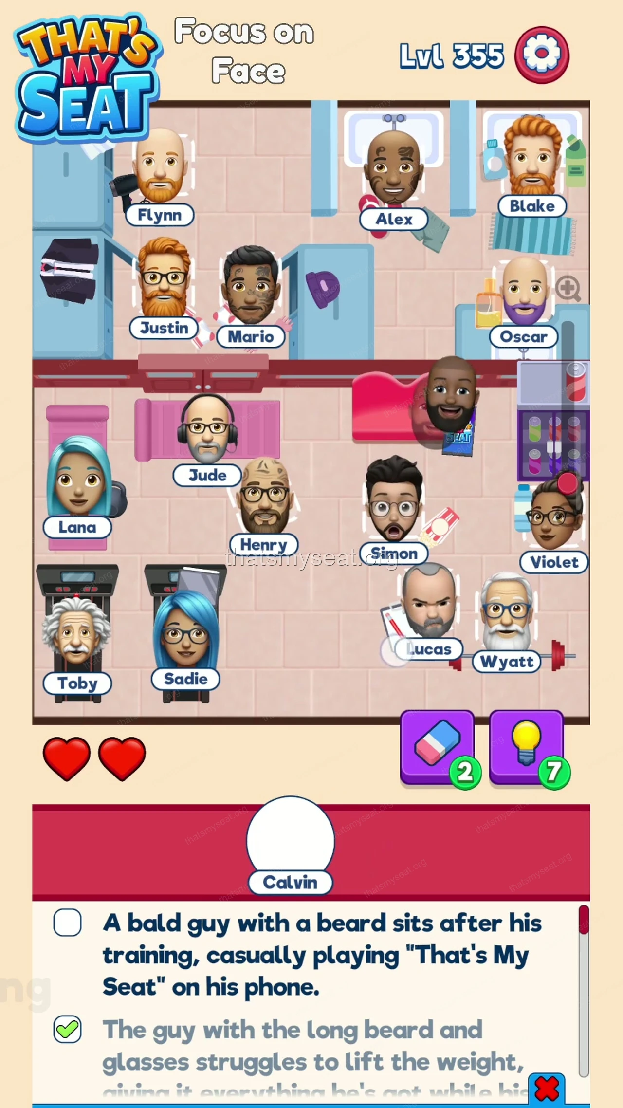 That's My Seat Level 355 Answer & Walkthrough Solution
