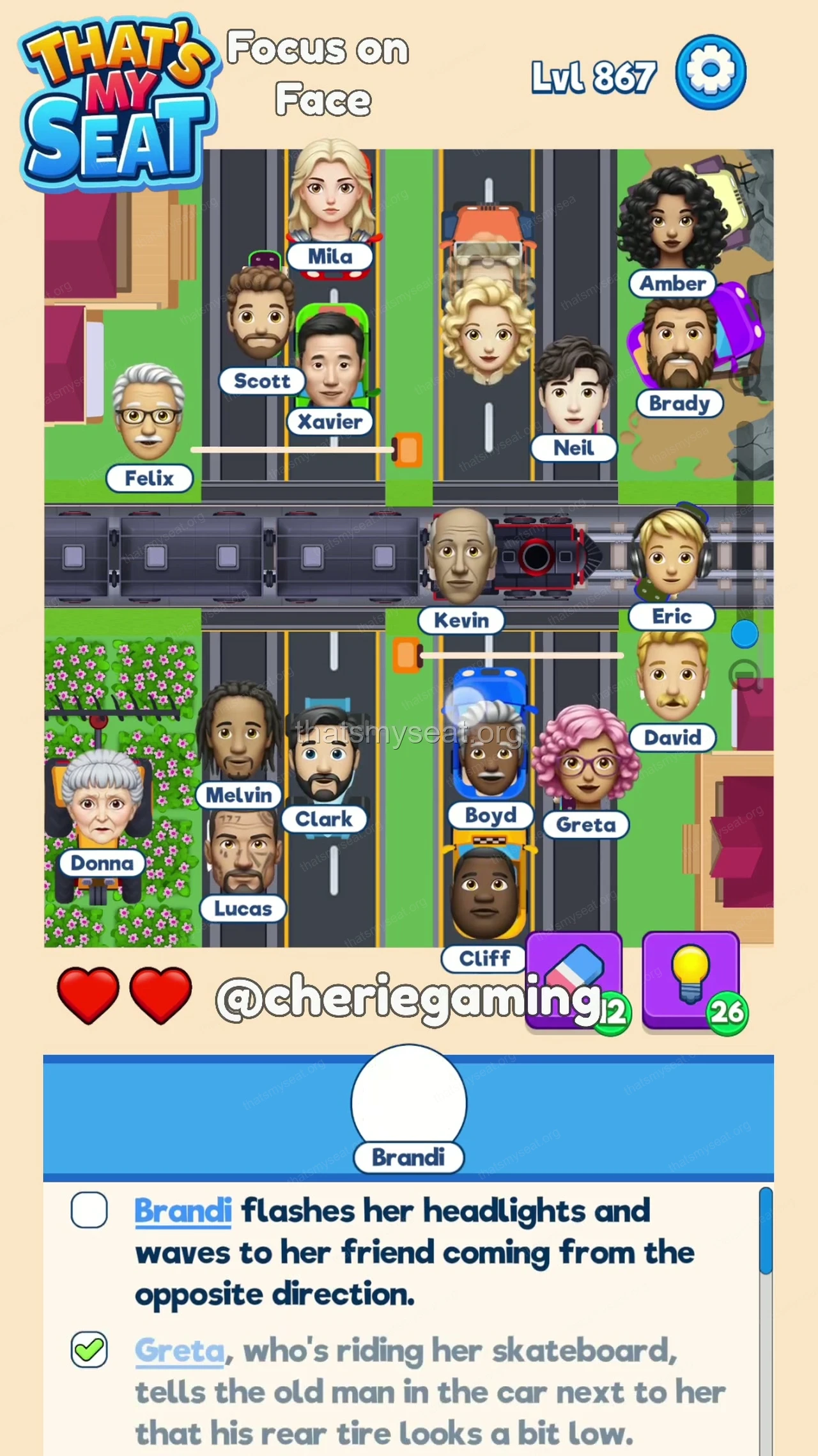 That's My Seat Level 867 Answer & Walkthrough Solution